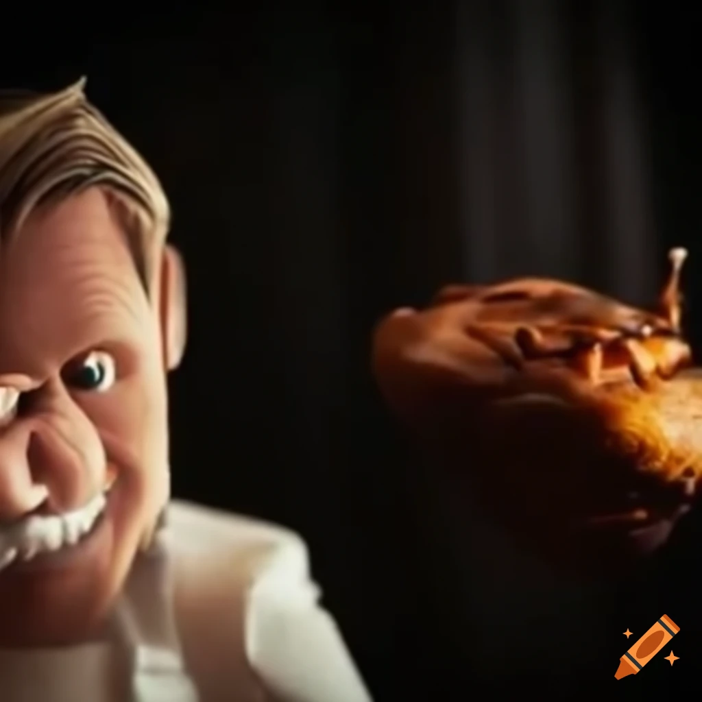 Claymation gordon ramsay character on Craiyon