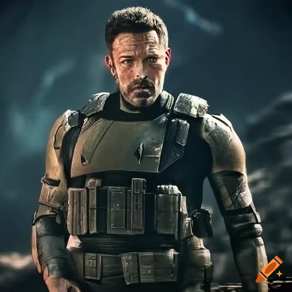 Young Ben Affleck as elite commando soldier in a Star Trek battle scene ...