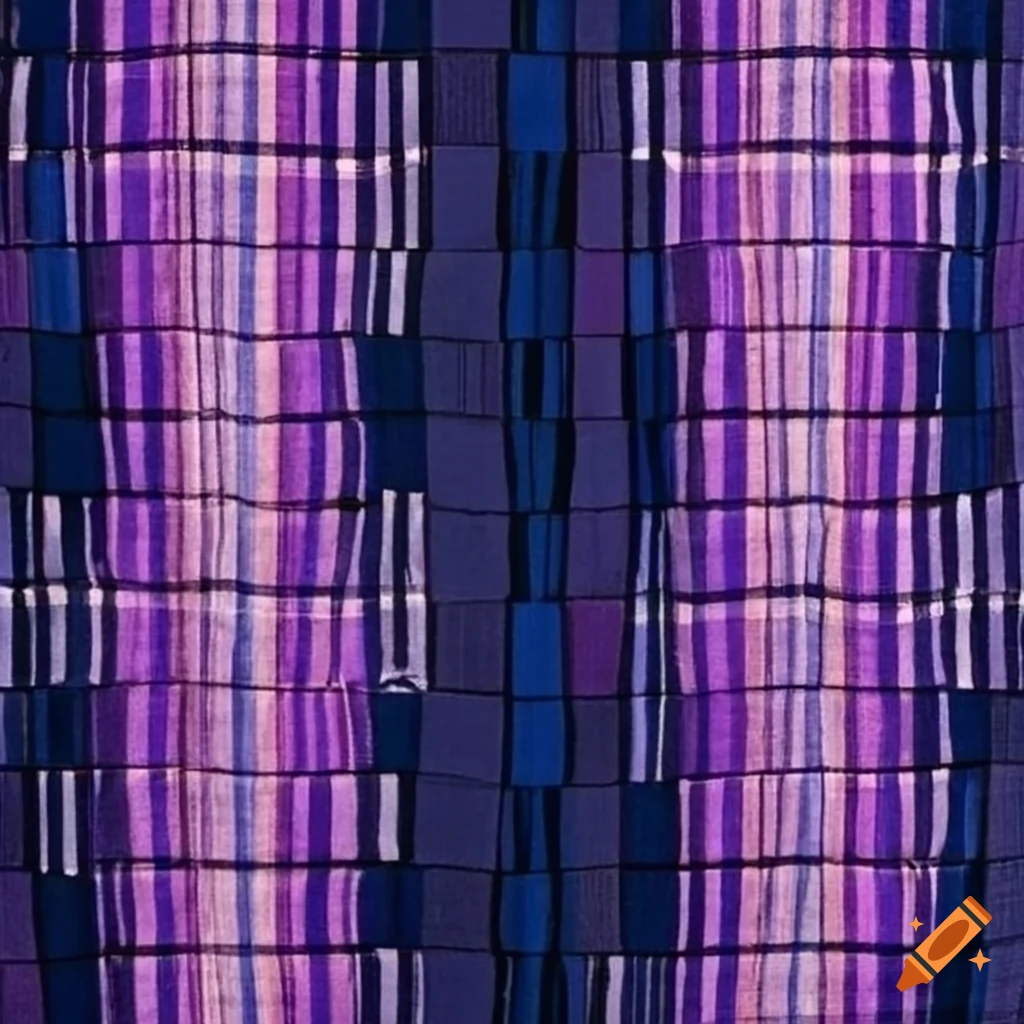 Vintage indigo and violet design patterns from the early 1980s on Craiyon