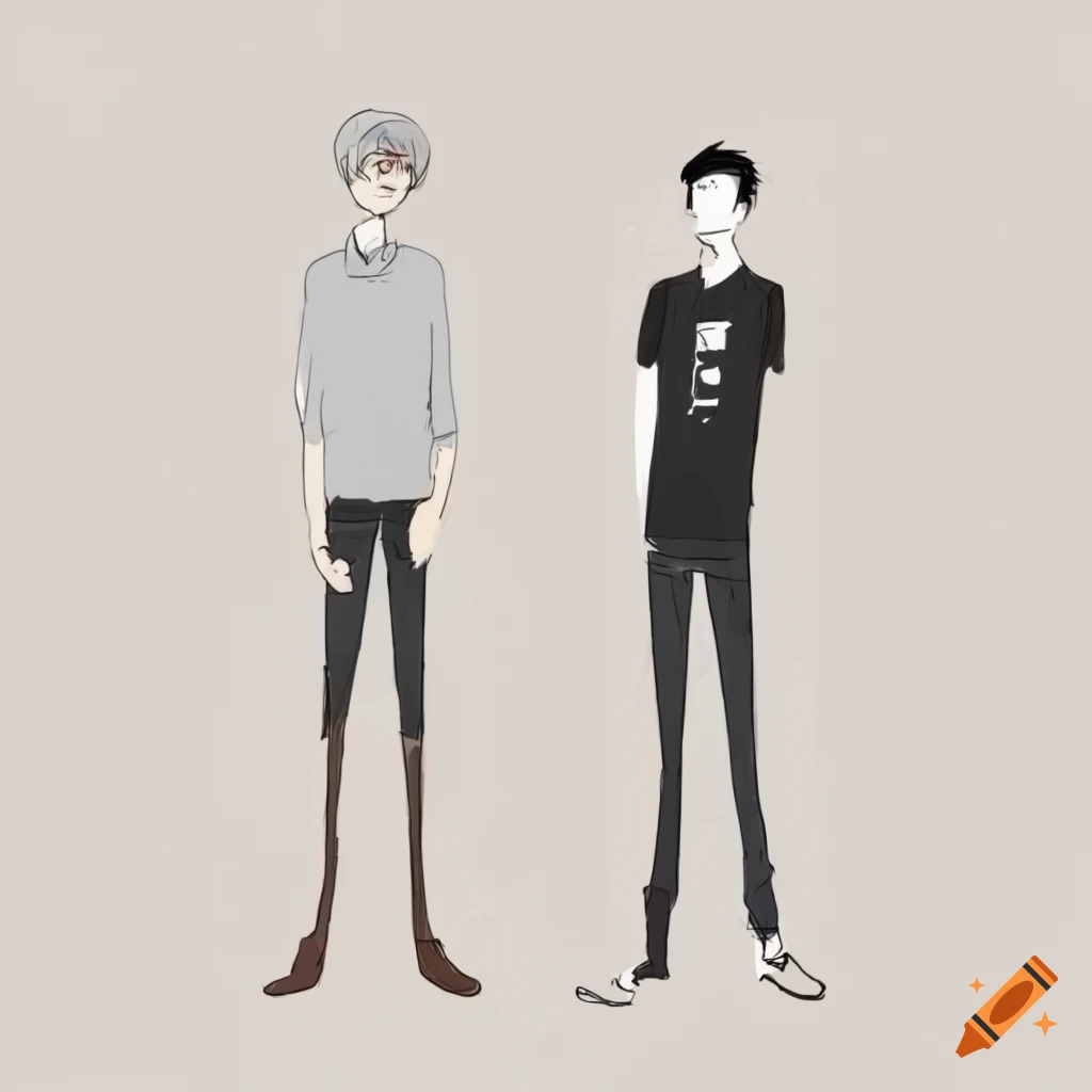 Minimalist illustration of a skinny guy with glasses on Craiyon