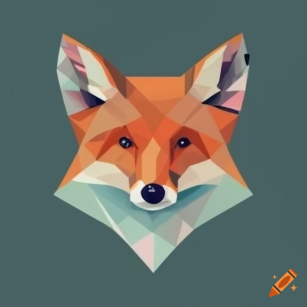 Vibrant fox illustration with geometric shapes on Craiyon