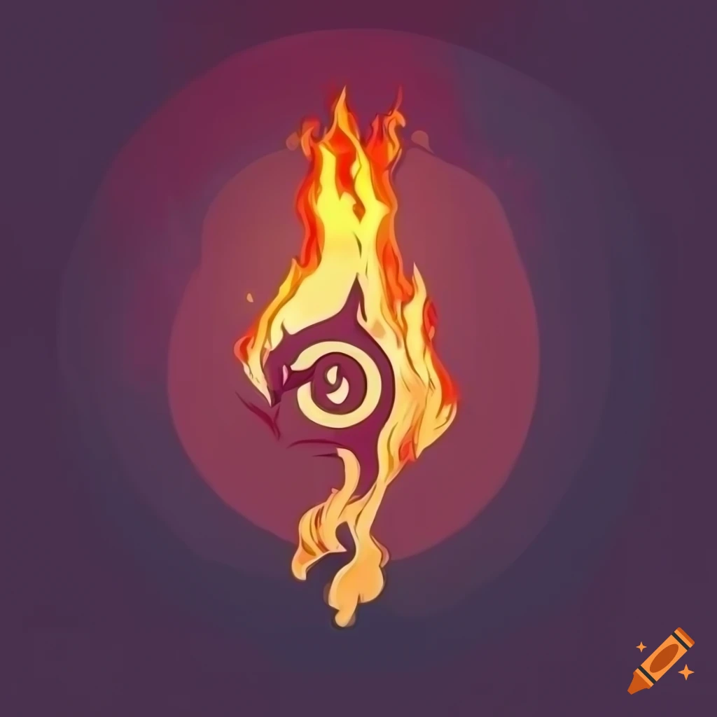 Arcane runic fire god epic logo illustration in vector format on Craiyon