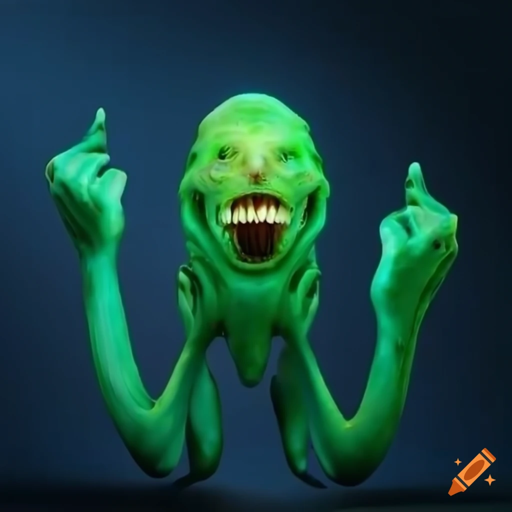 Slimy alien creature in the shape of the symbol pi in 3d 4k resolution ...