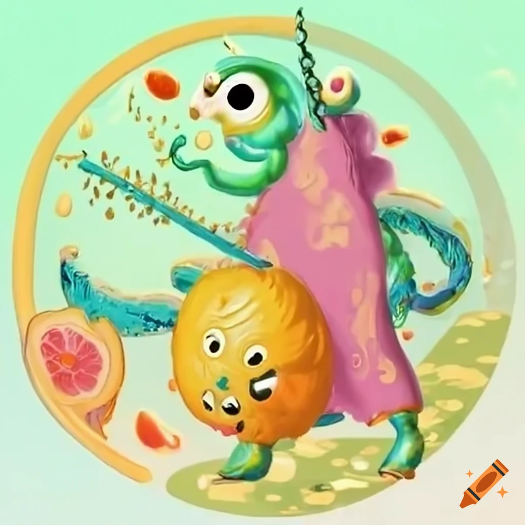 Mythical creatures and mutant omega mart lemon fruit monster in the ...