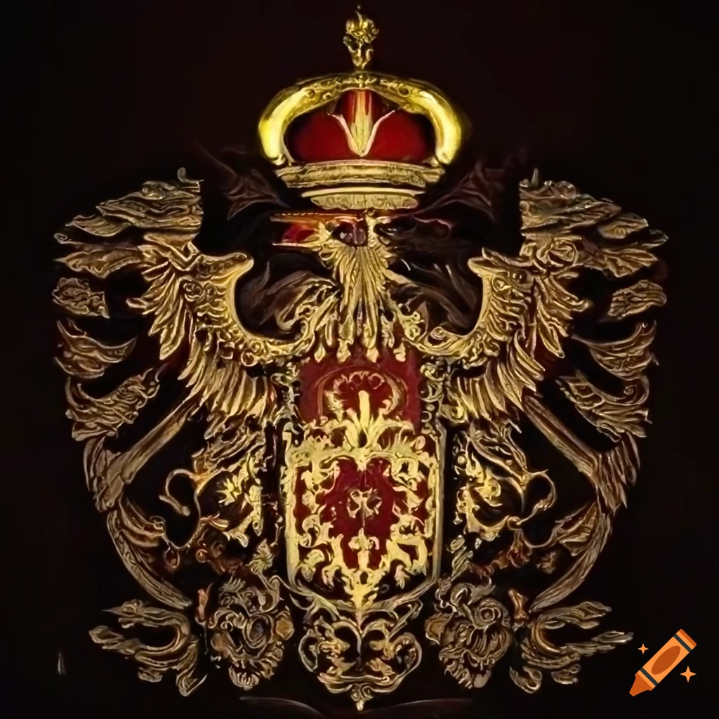 Imperial coat of arms with stylized phoenix emblem on Craiyon