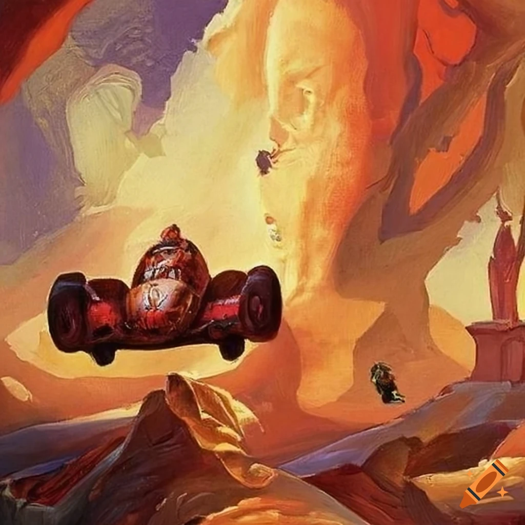 Pod Racing Extreme detailed art from Fantasia by James Gurney on Craiyon