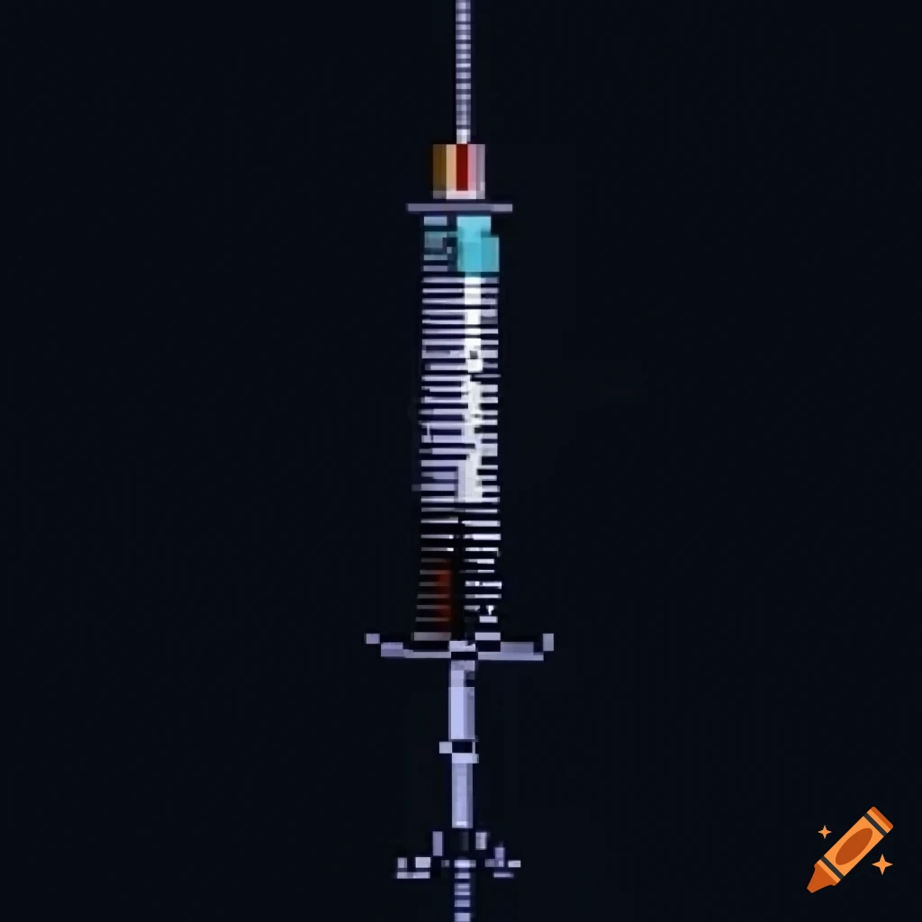 Pixel art syringe on Craiyon