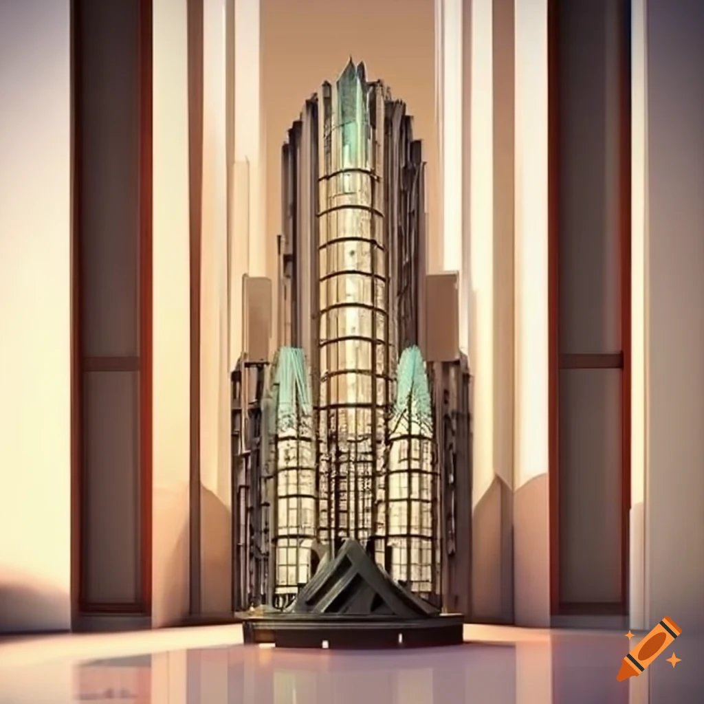 Art deco elegant building on Craiyon