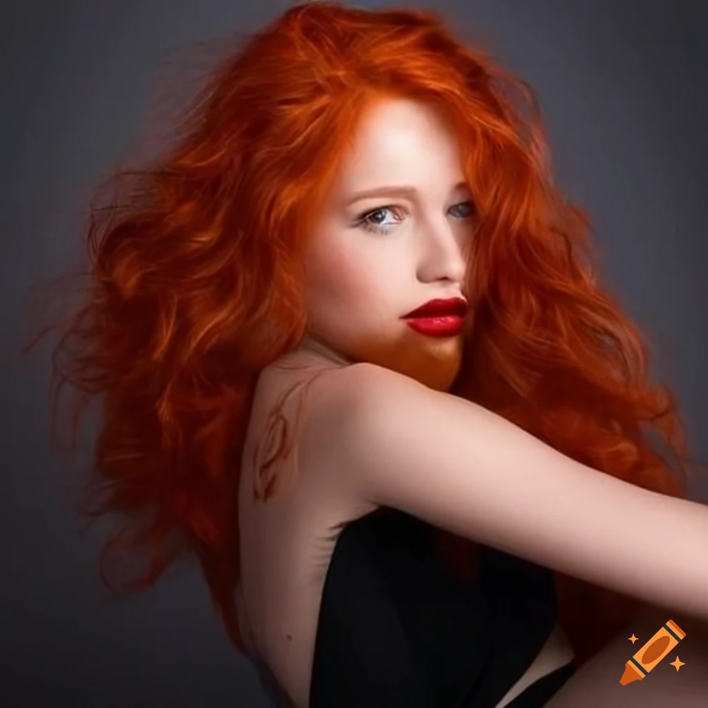 Realistic red-headed woman on Craiyon