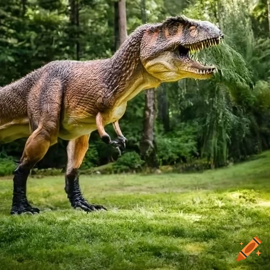 T-rex and fox hybrid with forest backdrop on Craiyon