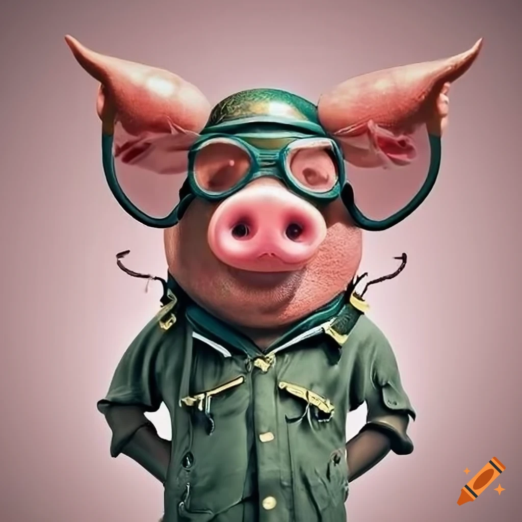 Aviator pig on Craiyon