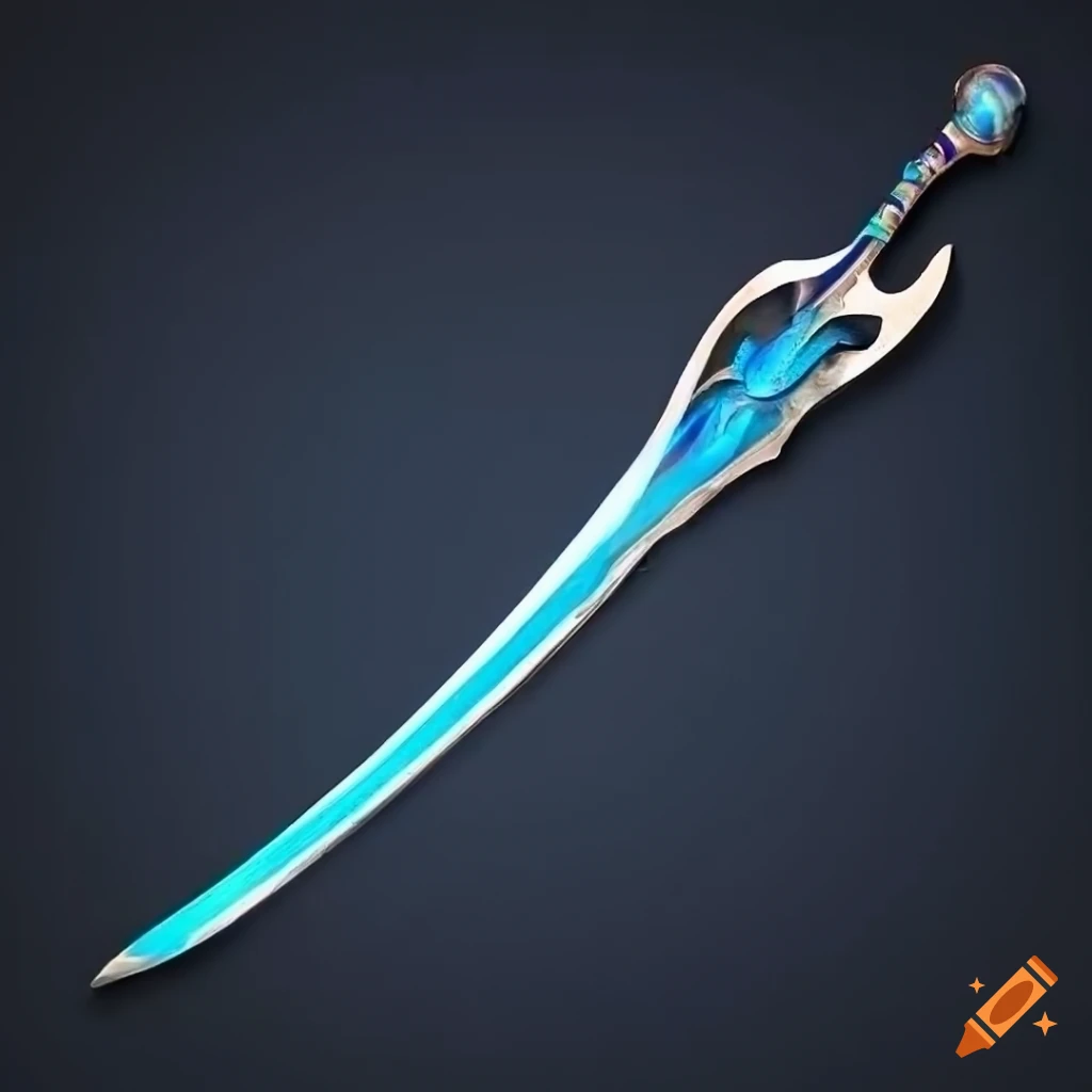 Magic curved fantasy sword on Craiyon