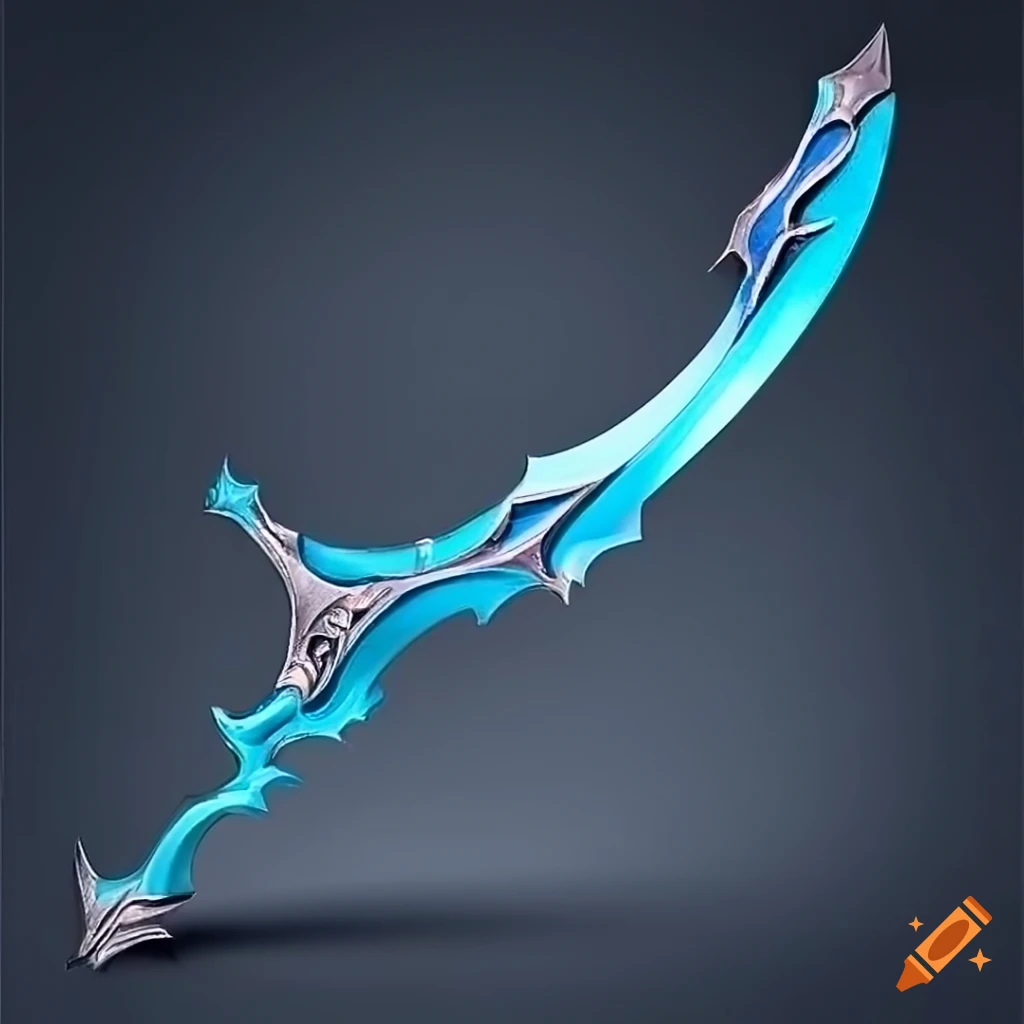 Magic curved fantasy sword on Craiyon
