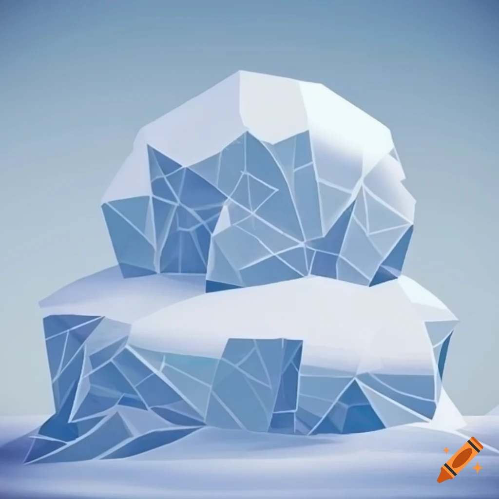 Polygon shape drawn in the snow on Craiyon