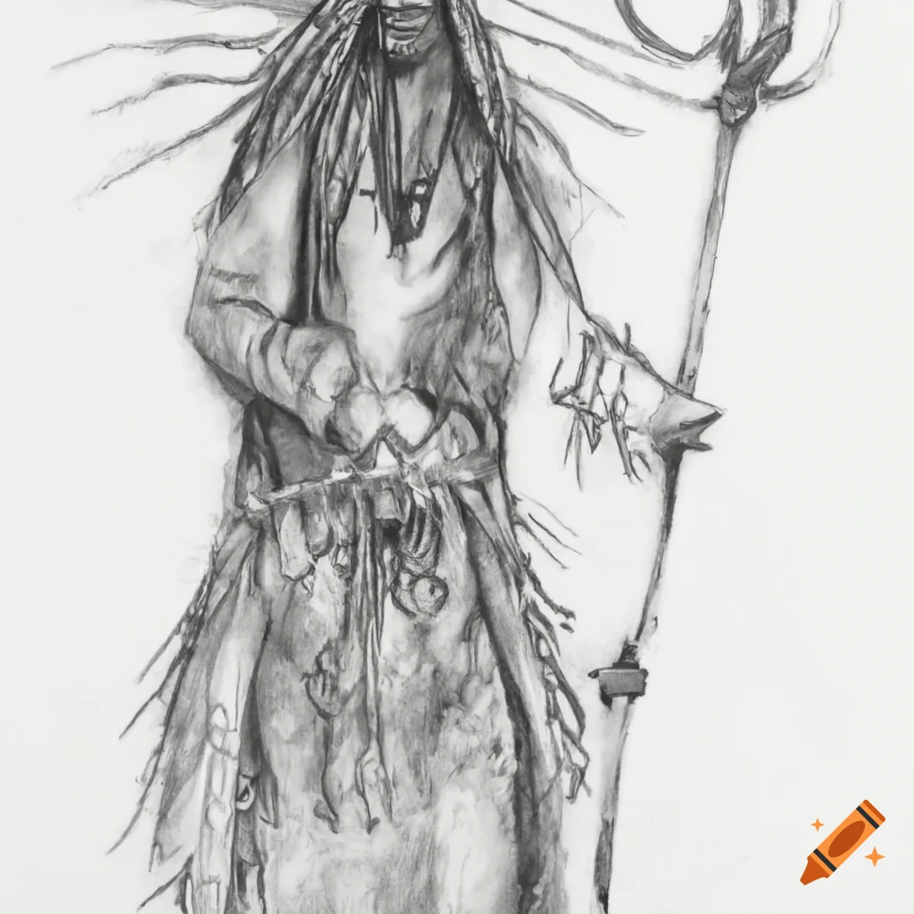 Shaman signs pencil drawings on Craiyon