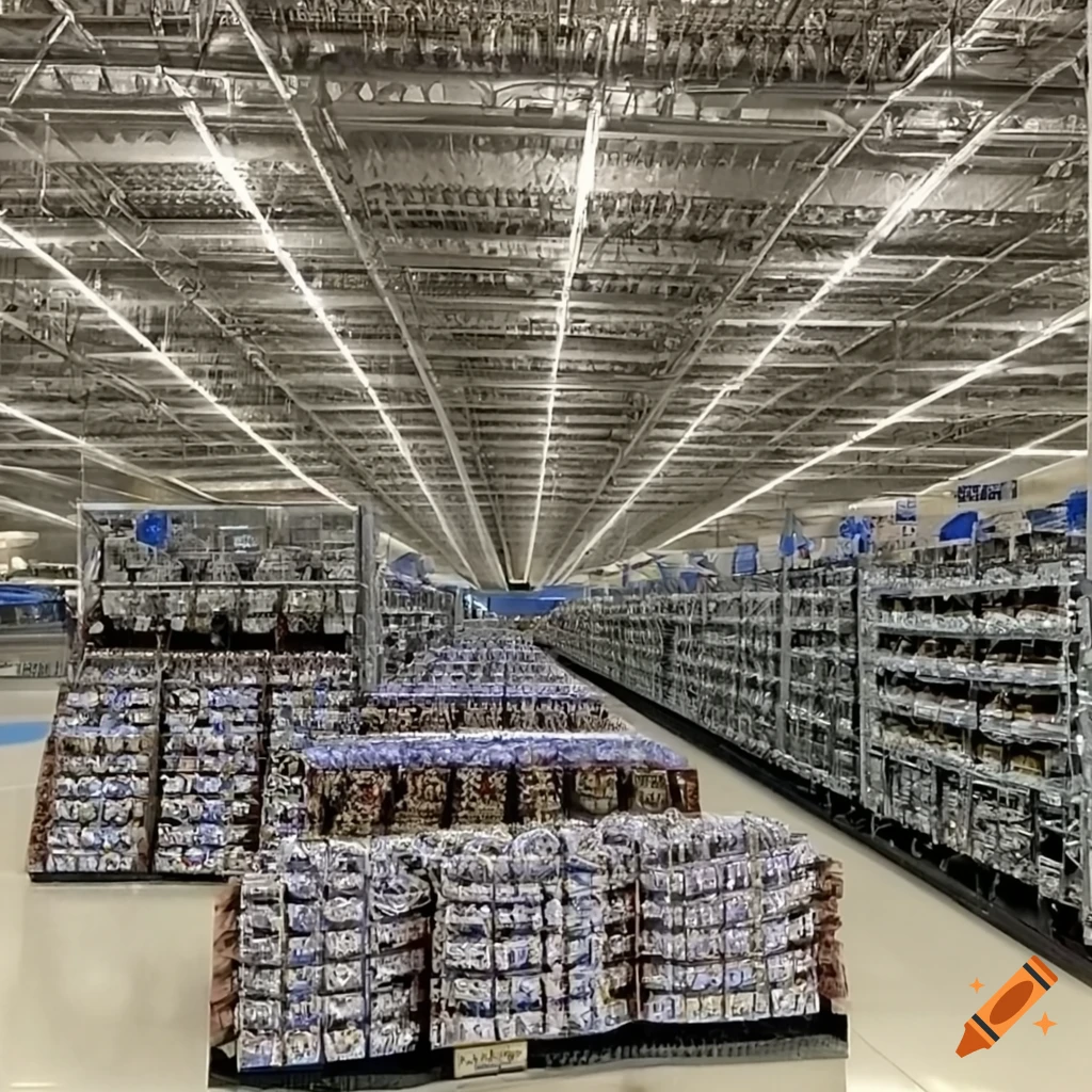 Abstract and detailed fractal art depicting a cursed Walmart on Craiyon