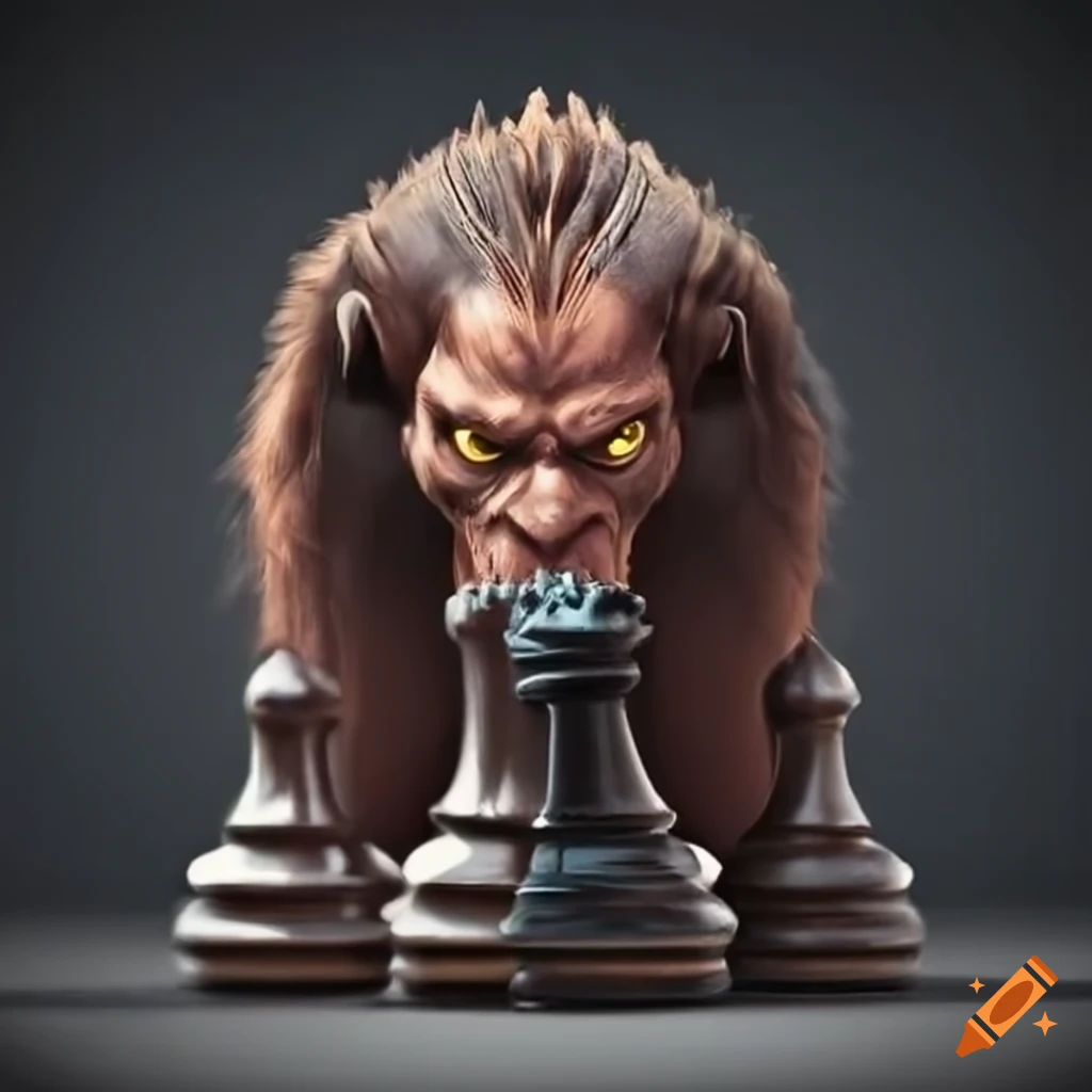 Beast playing chess on Craiyon