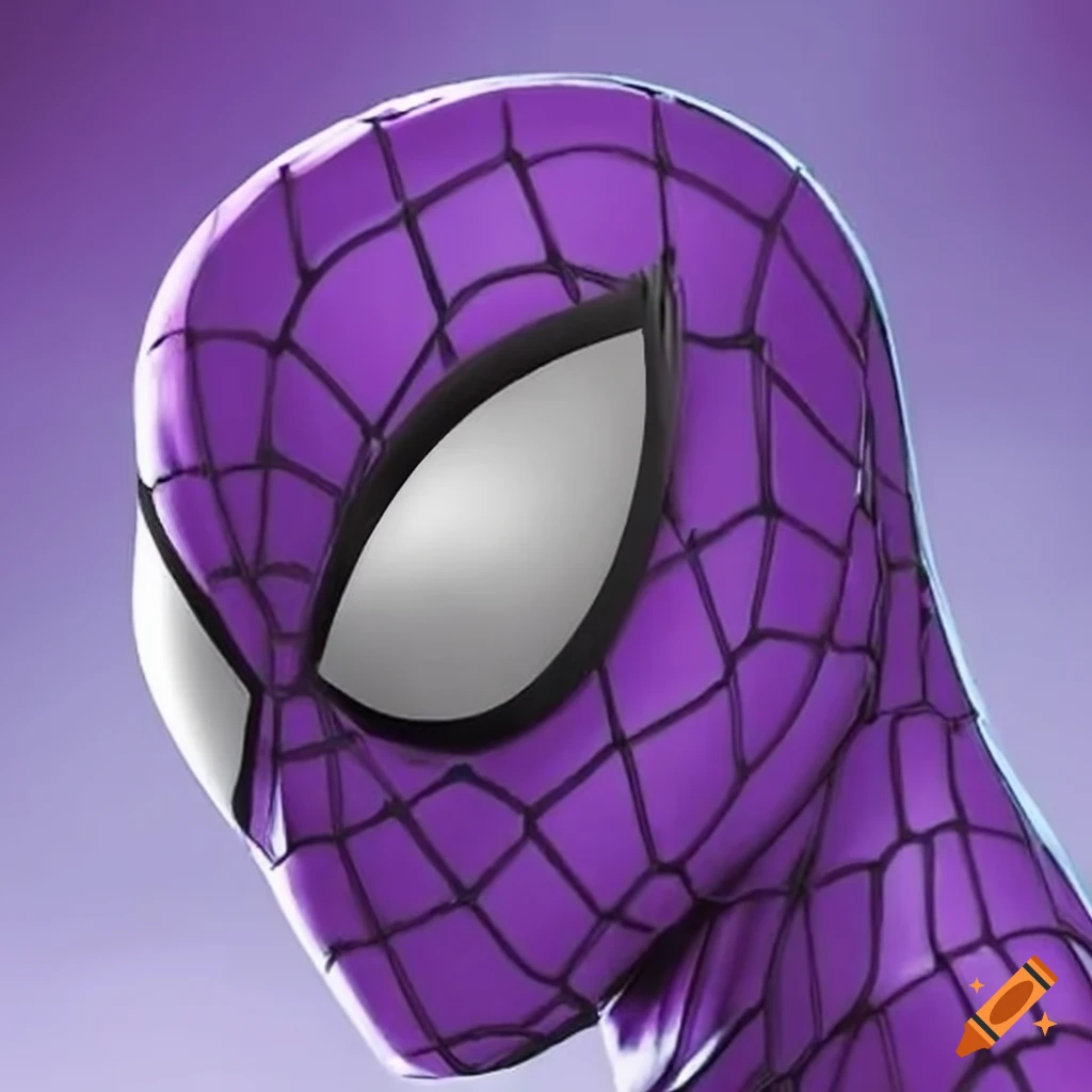 Purple spider-man with white details on Craiyon