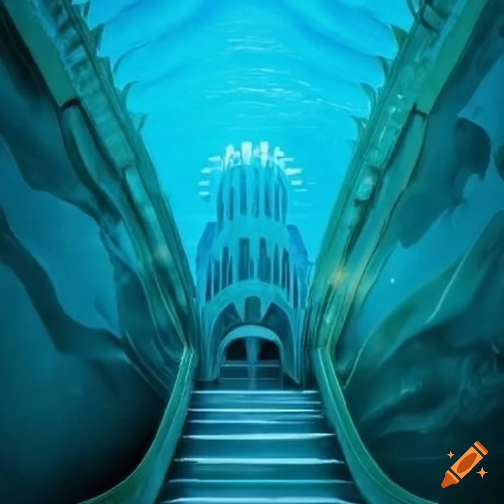 Art deco building with aquatic inspiration on Craiyon