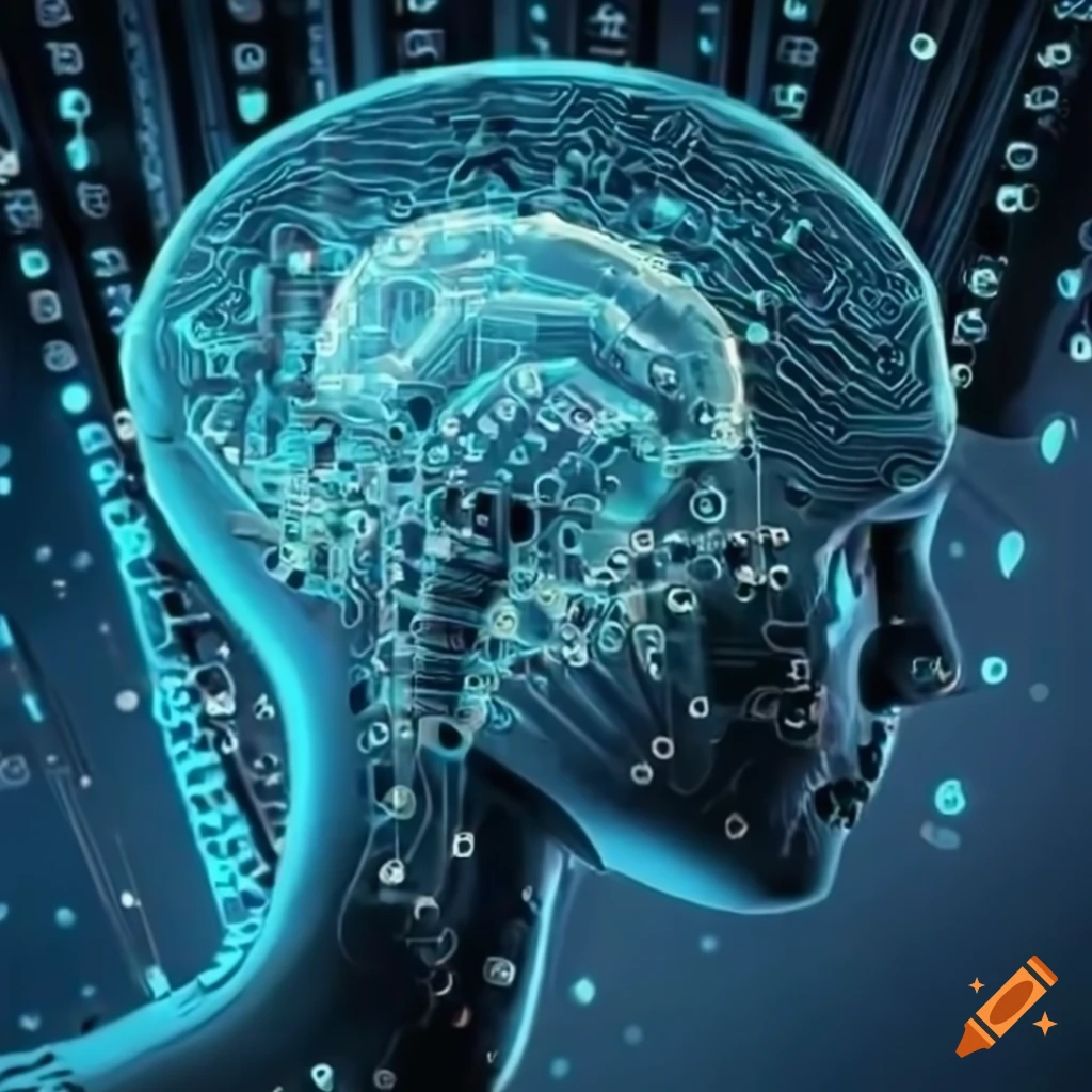 Illustration depicting an ai chip for reading medical situations and ...