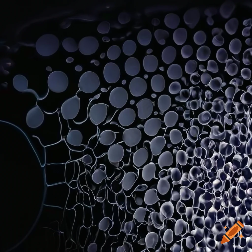 White translucent cellular membrane on dark background on Craiyon