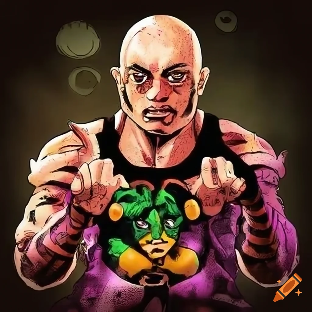 Joe rogan and his stand from jojo's bizarre adventure on Craiyon