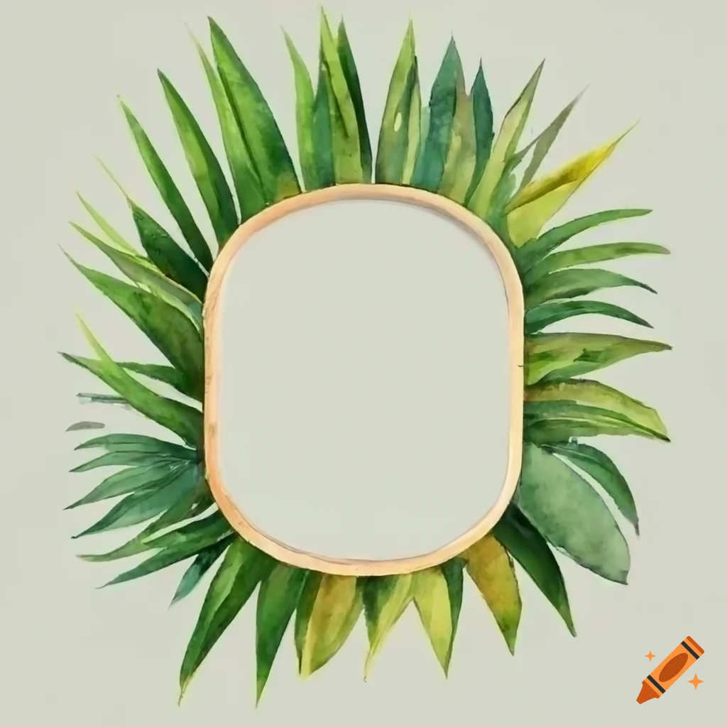 Tropical frame in watercolor style on Craiyon