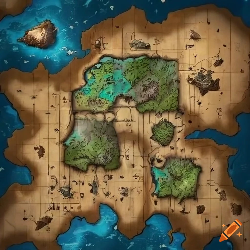 Fantasy board game map on Craiyon