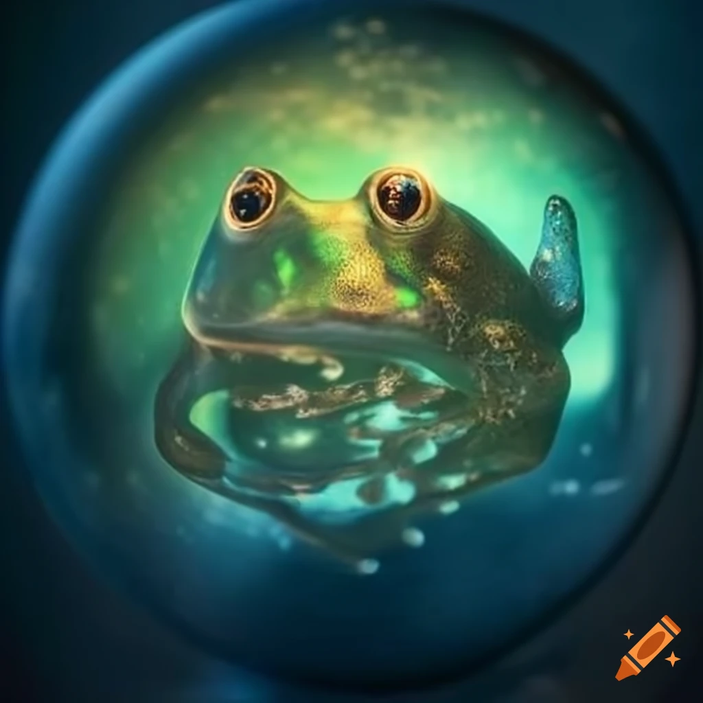 Abstract sphere containing soul of frogs on Craiyon