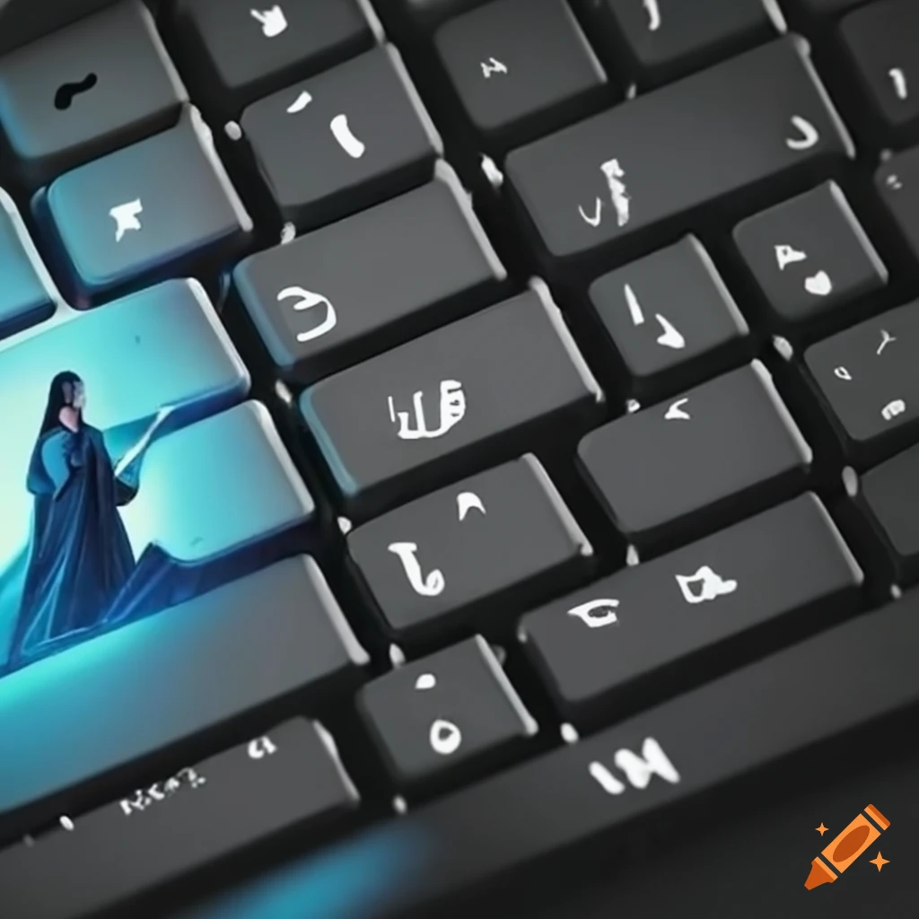 Keyboard with images of jesus on each key on Craiyon