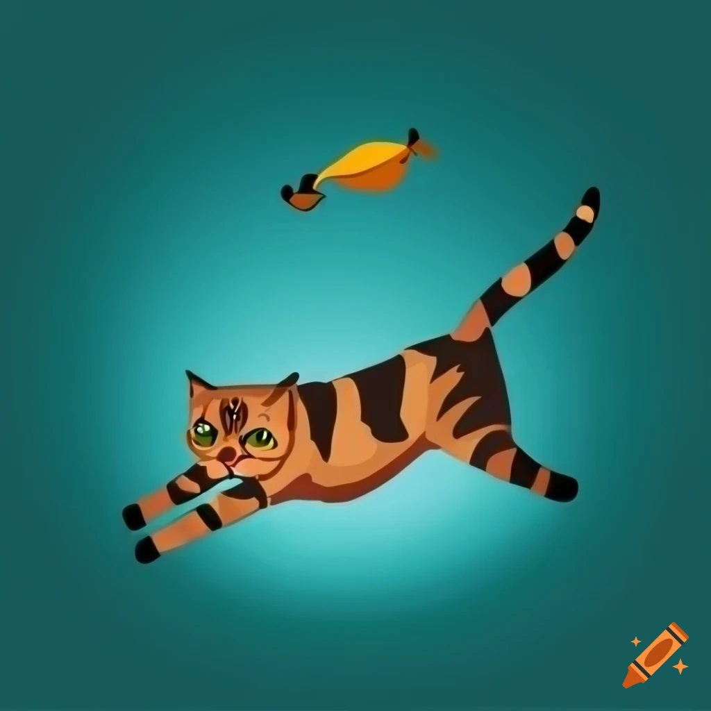 Cat with a bird in its mouth in a simple vector drawing on Craiyon