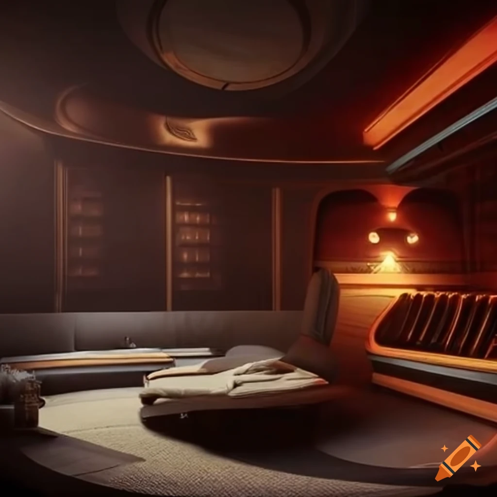 Cozy living room interior of a space ship on Craiyon