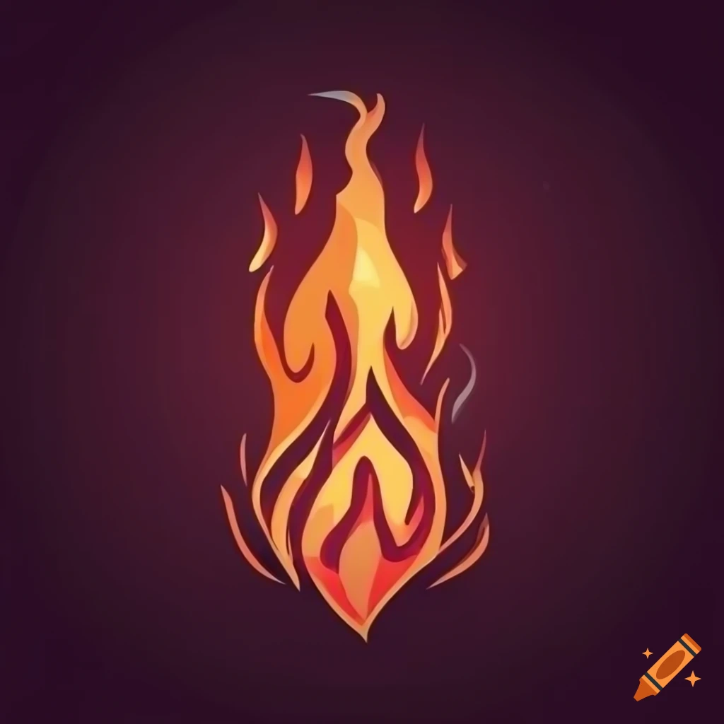 Arcane runic fire god epic logo illustration in vector format on Craiyon