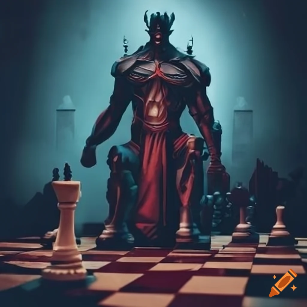 Titans playing chess on Craiyon