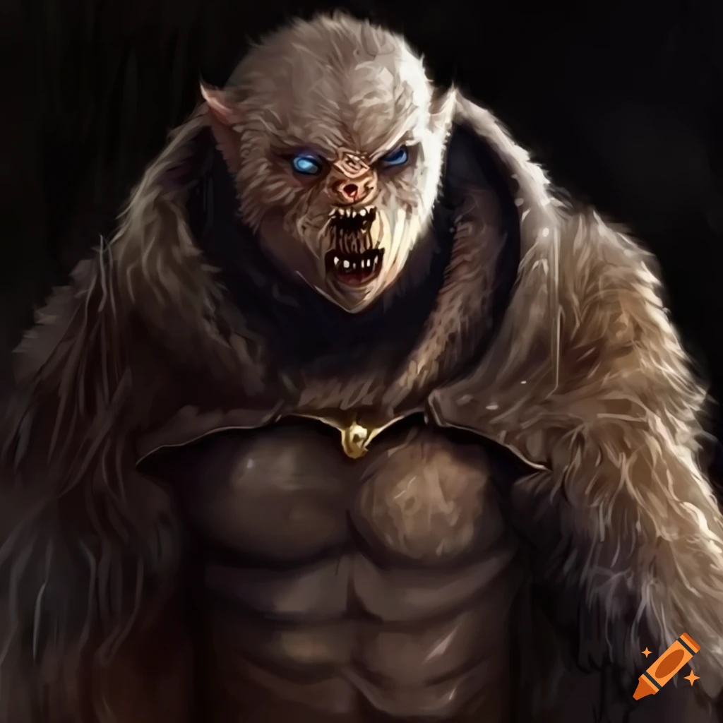 Werewolf knight illustration on Craiyon