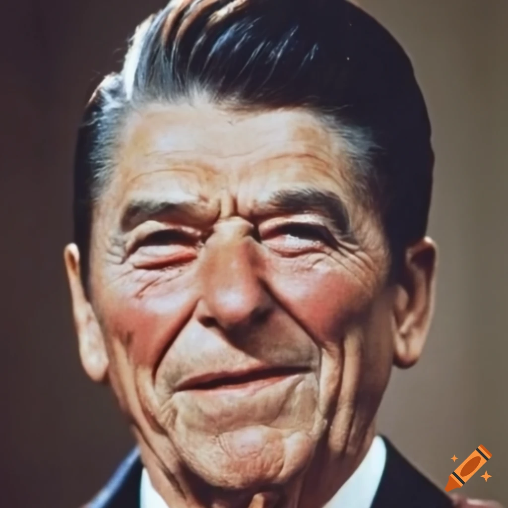 Close-up of ronald reagan looking at the camera on Craiyon