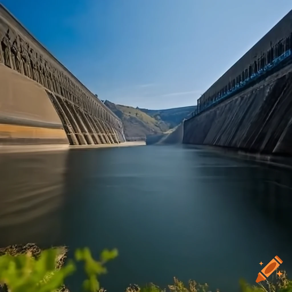 Beautiful hydroelectric dam on Craiyon