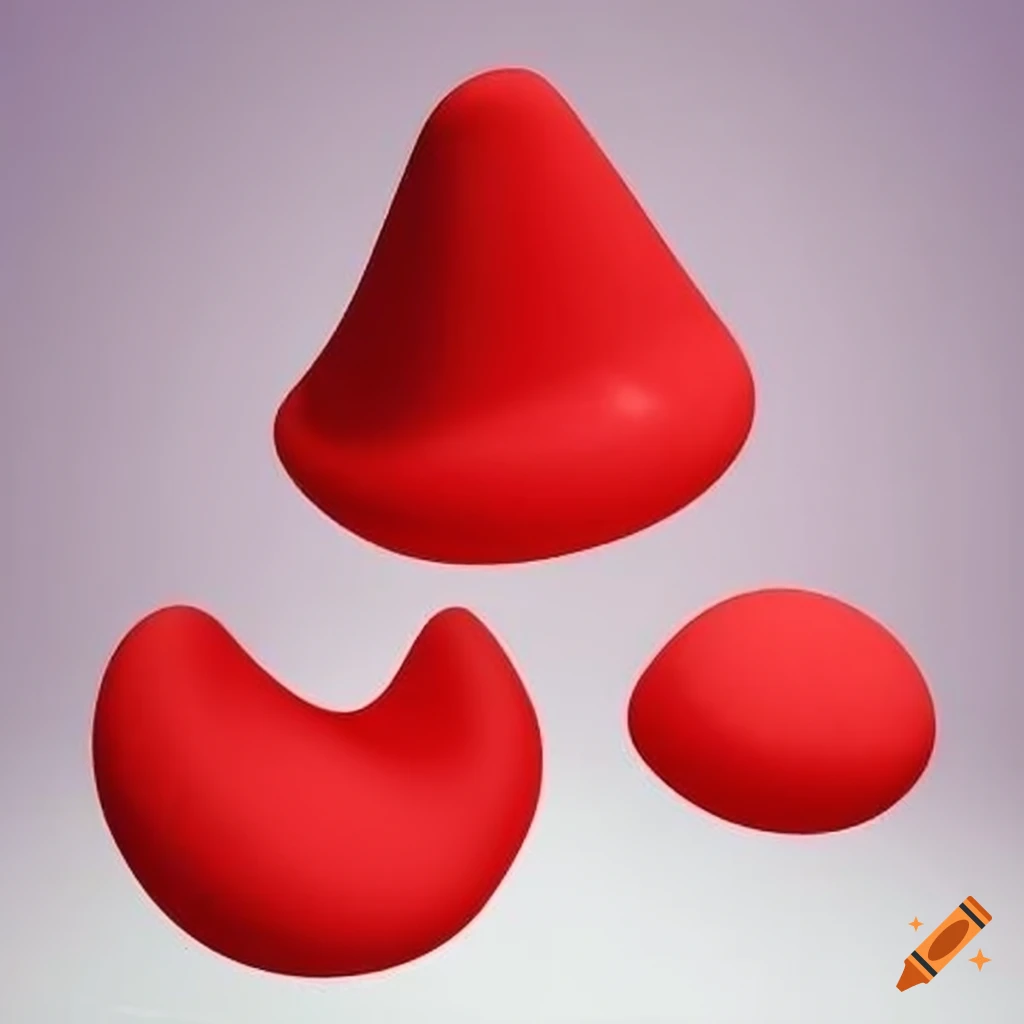 Floating red colored shapes on Craiyon