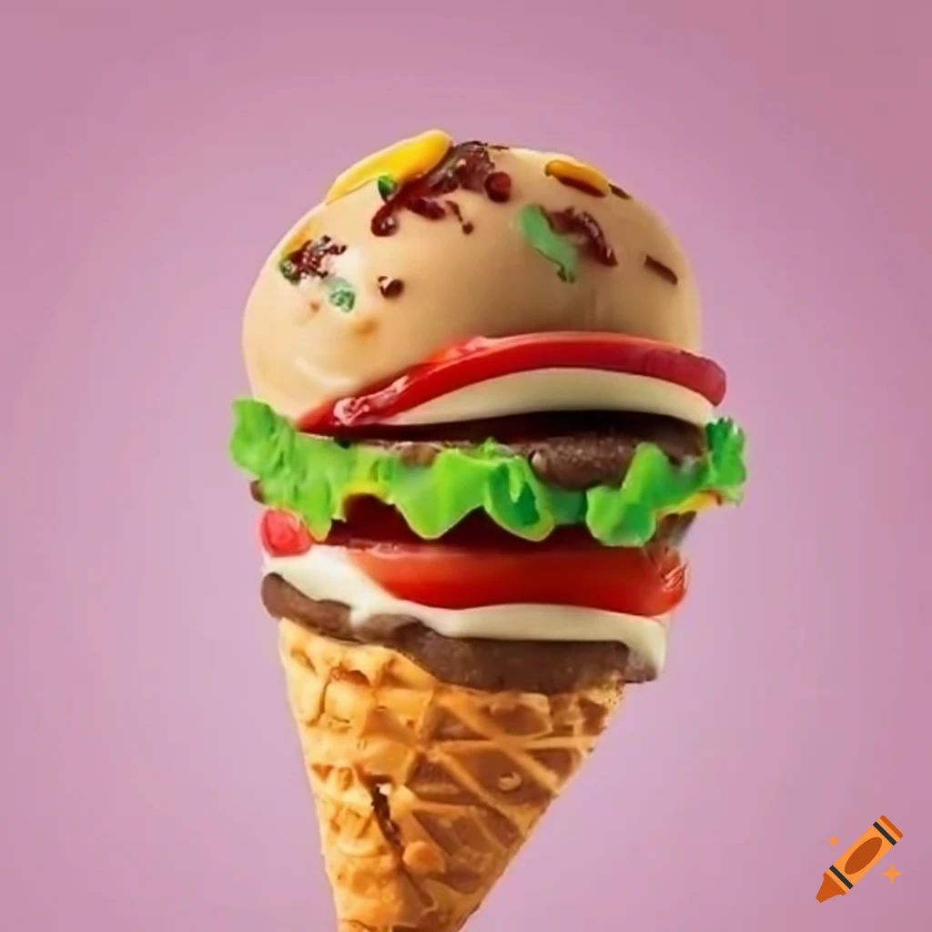 Cheeseburger ice cream on Craiyon