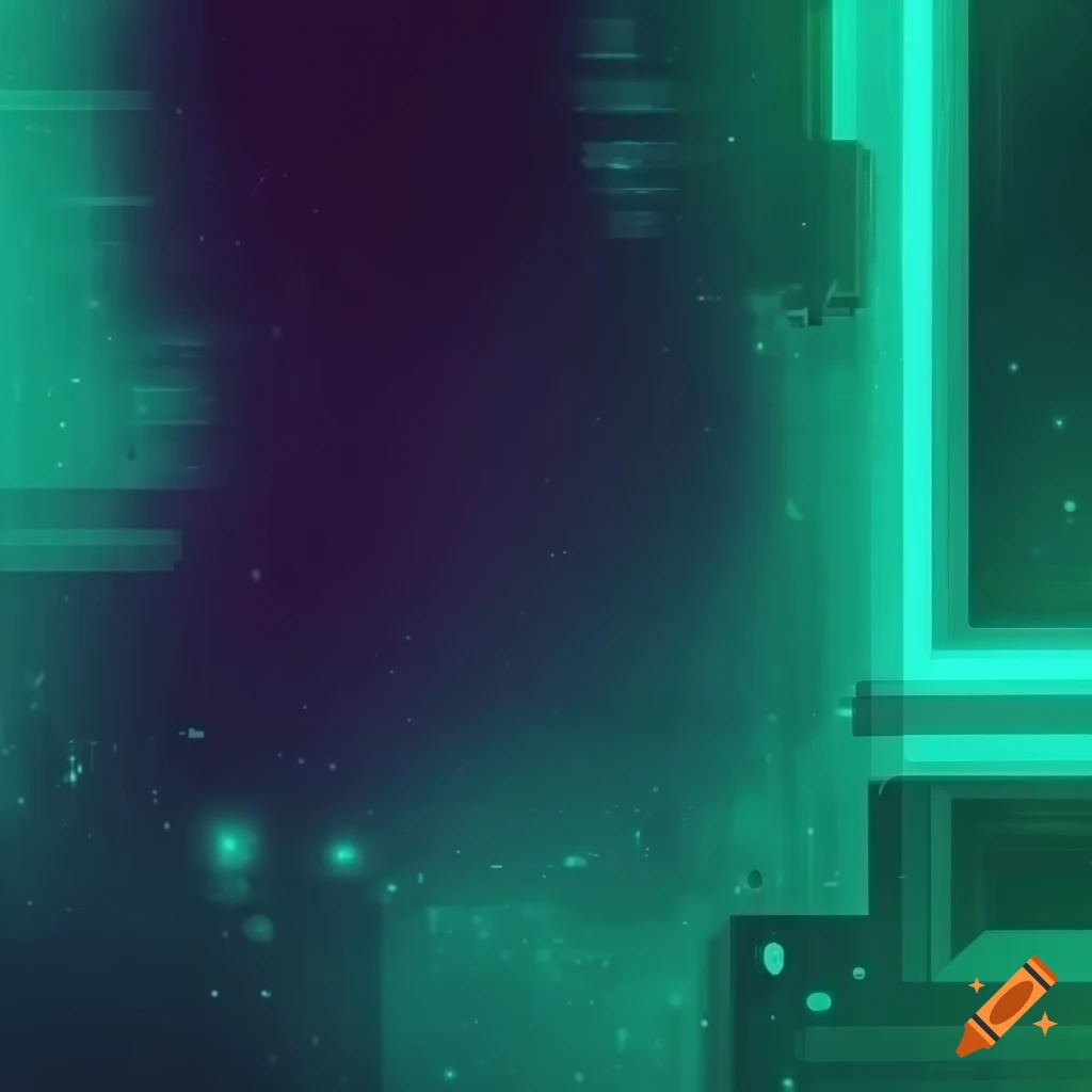 Twitch stream background with dark teal-green colors in cyberpunk style ...