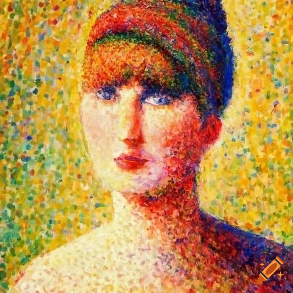 Polish woman in the style of seurat on Craiyon