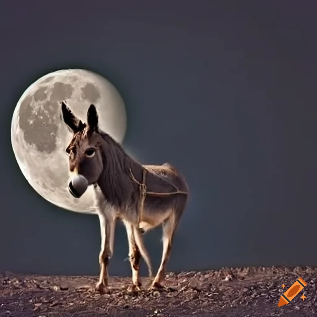 Donkey on the moon on Craiyon