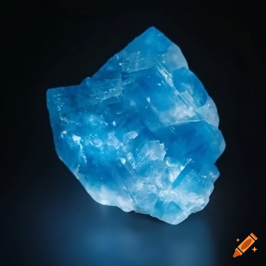 Blue crystal-like rock on Craiyon