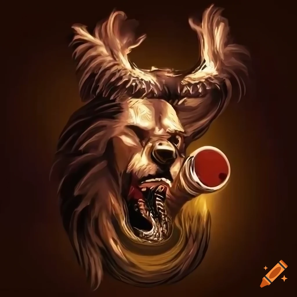 Mythical creature playing music with a unique appearance on Craiyon