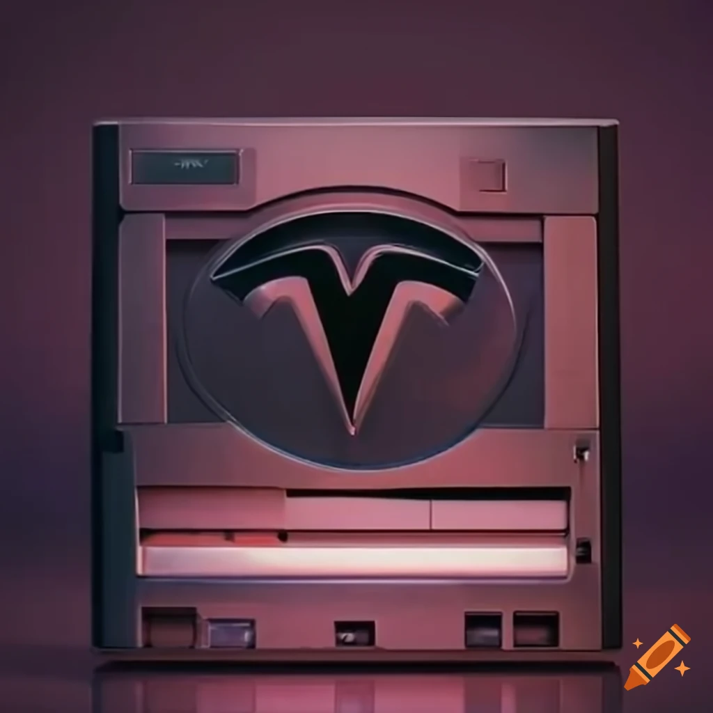 Vintage vhs tape deck with tesla logo on Craiyon