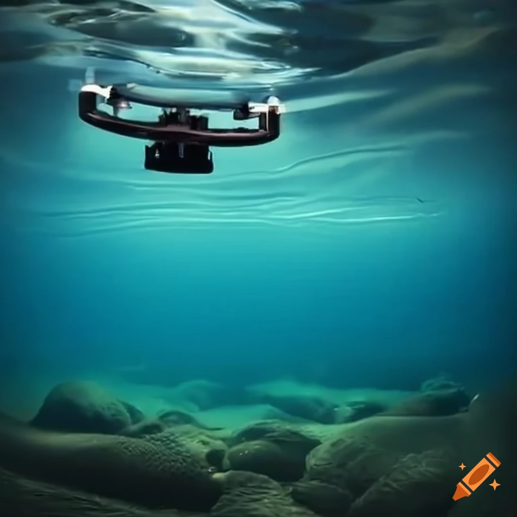 Underwater drone exploring the depths on Craiyon