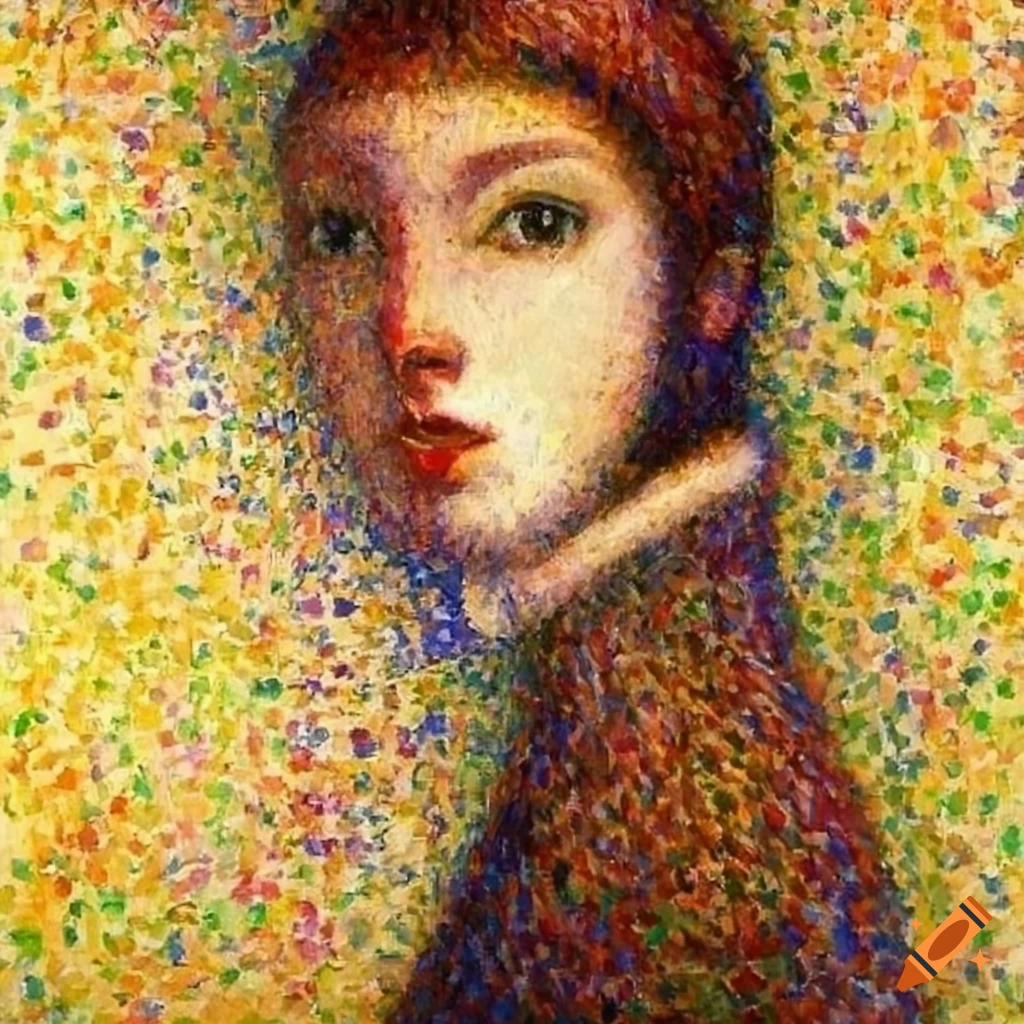 Polish woman in the style of seurat on Craiyon