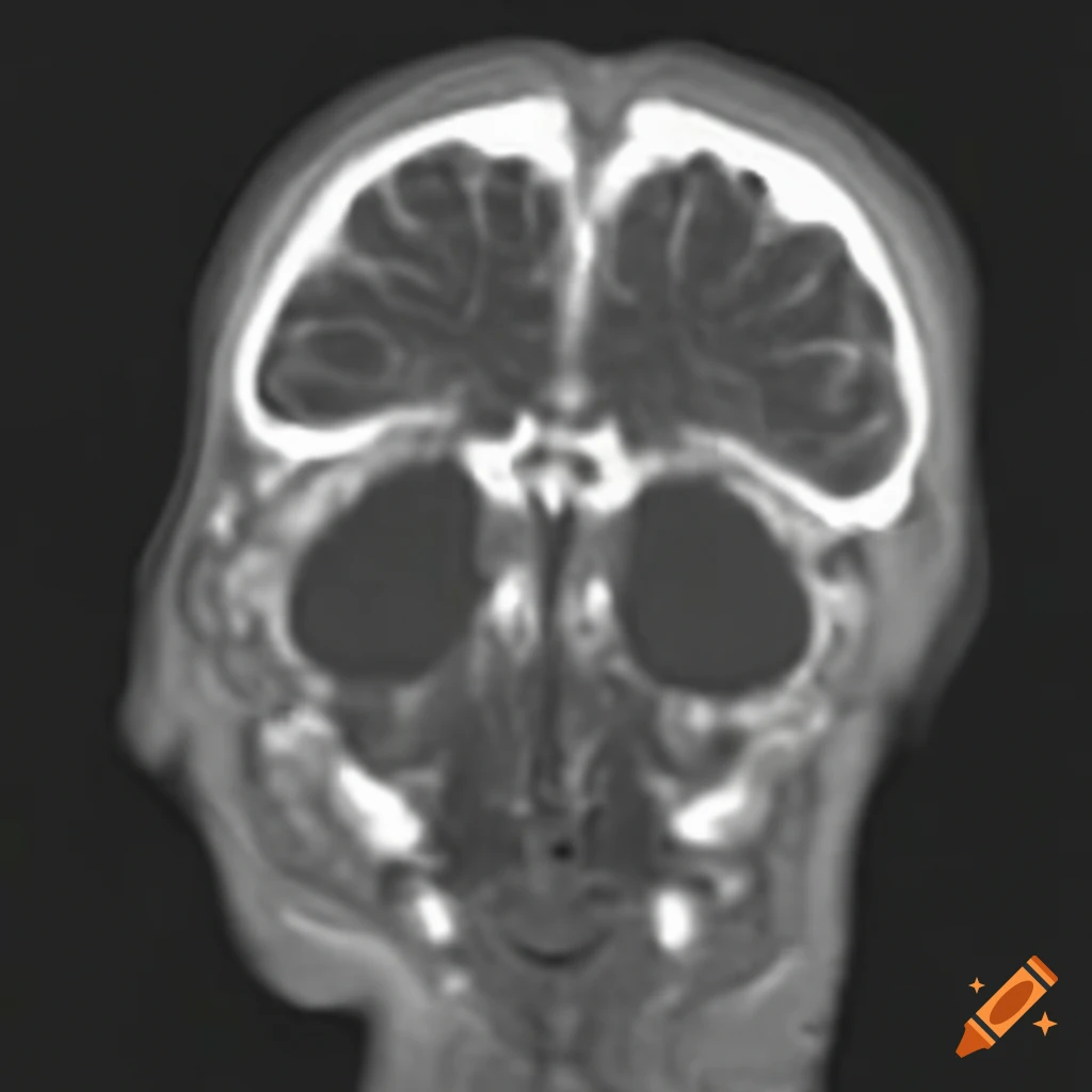 Mri scan showing facial anatomy and injectable facial fillers on Craiyon