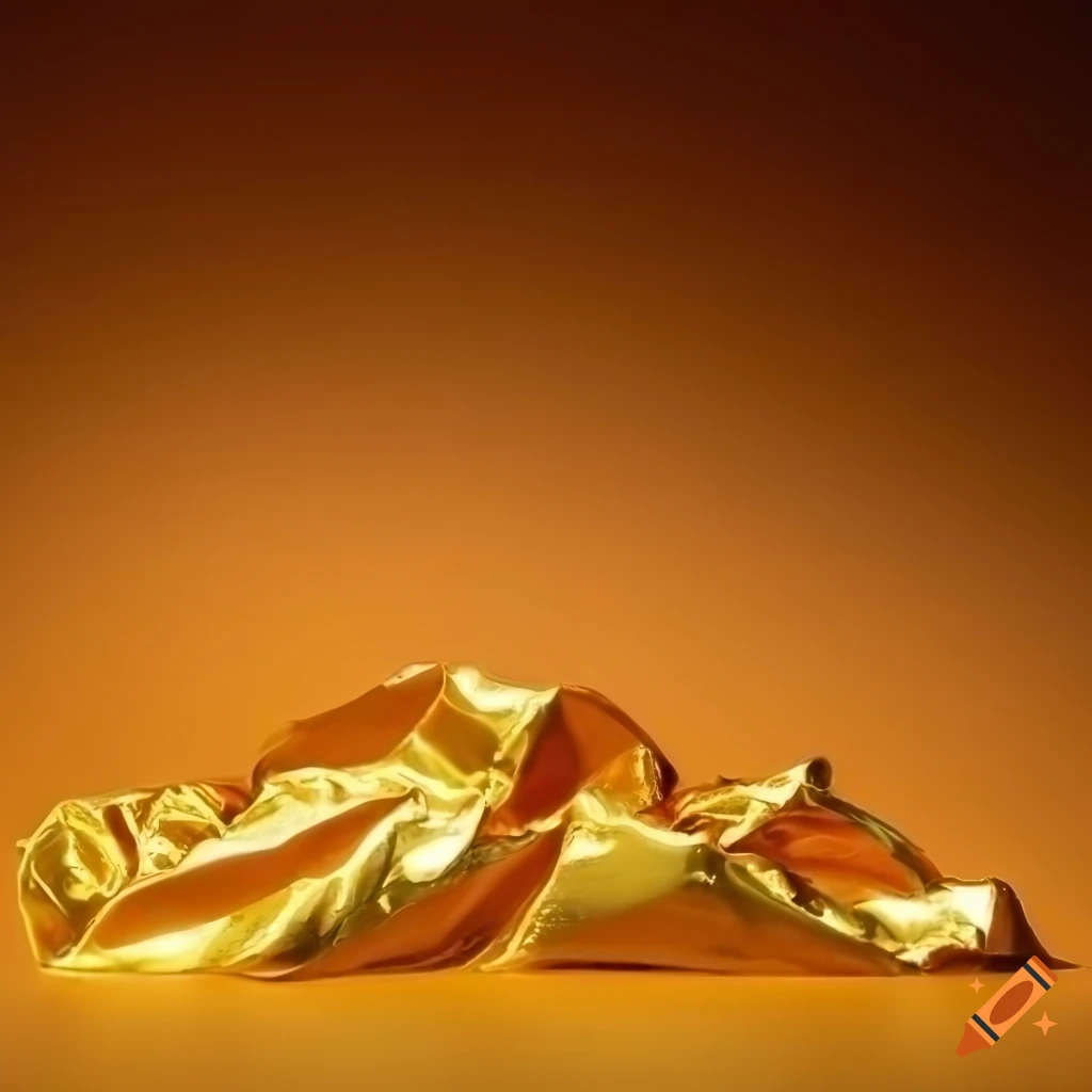 Chocolate dessert in gold wrapper on white background on Craiyon