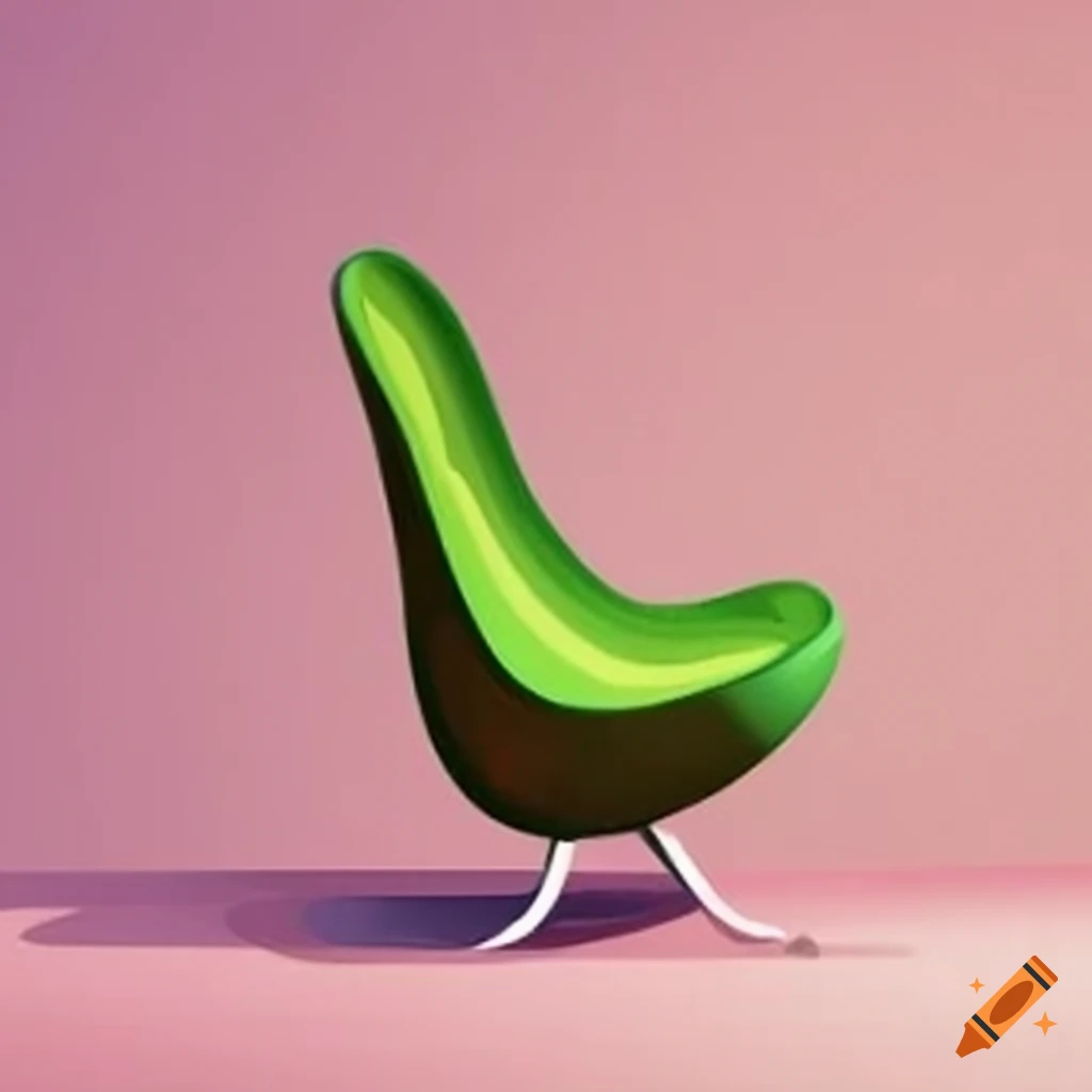 Chic and modern avocado-shaped chair on Craiyon
